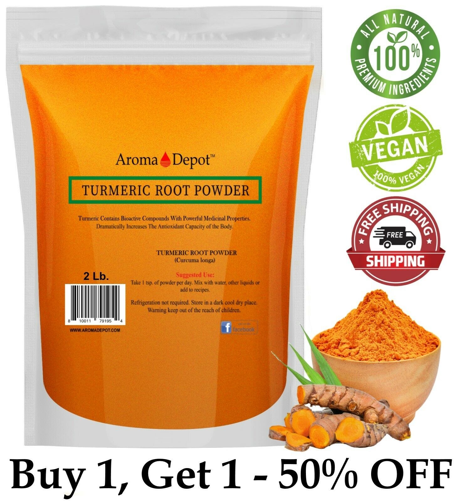 Turmeric Root Powder 2 lbs. 100% Pure
