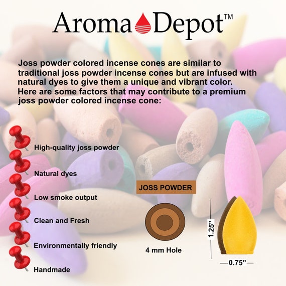 Incense Cones Colored 1.25 inch Backflow Unscented