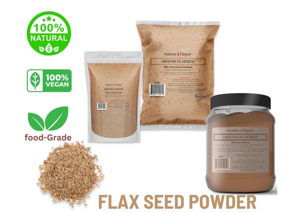Flax Seed GROUND Brown Powder 100% Pure Natural RAW Bulk Omega-3 ...