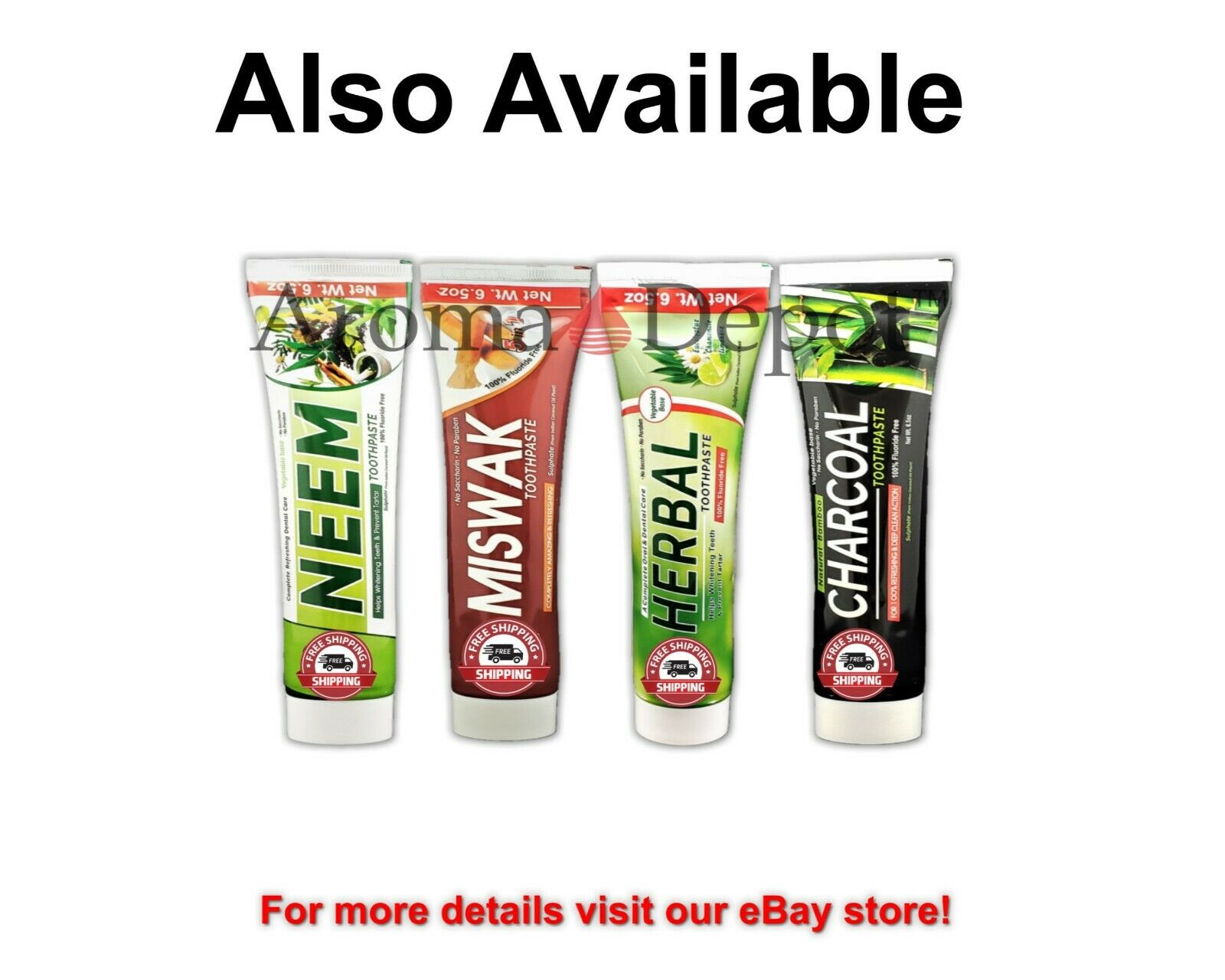 Neem Toothpaste 6 Pack 10 IN 1 Formula 100% Fluoride Free Lot 6 ...
