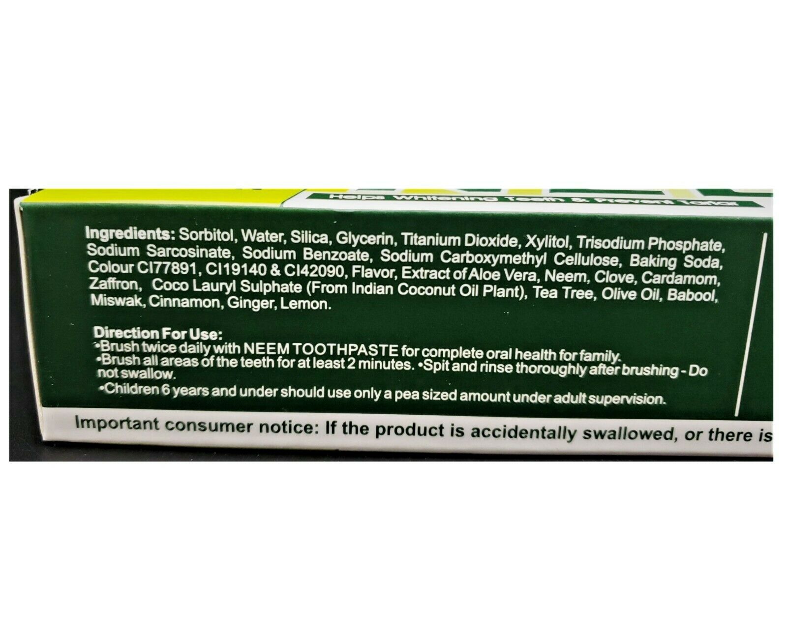 Neem Toothpaste 6 Pack 10 IN 1 Formula 100% Fluoride Free Lot 6 ...