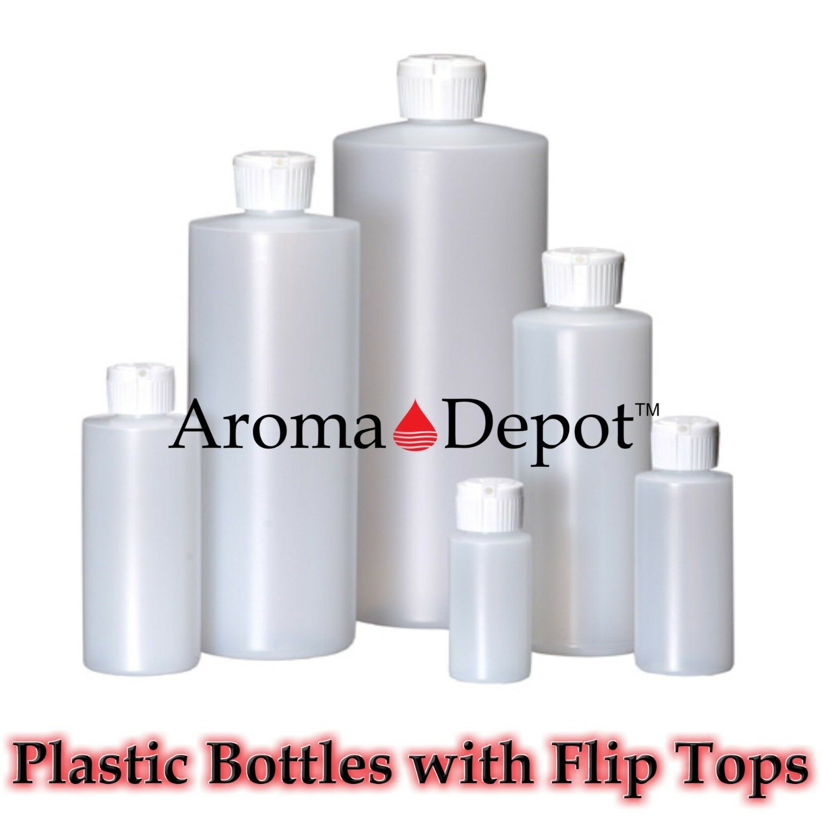 Plastic Cylinder Flip Top Bottle Pour Spout HDPE 1oz to 32oz Empty ...