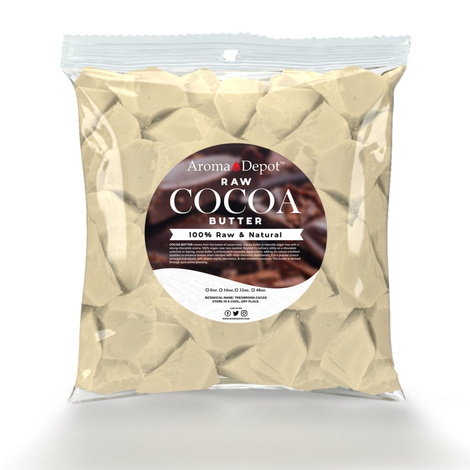 Raw Cocoa Butter Natural Unrefined Wholesale Bags - AROMA DEPOT