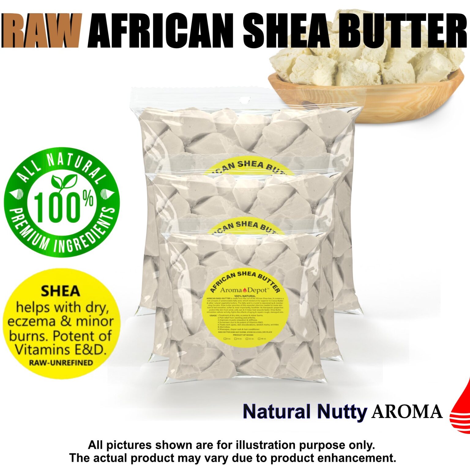 Raw African Shea Butter Ivory Unrefined Natural Organic Bulk lot