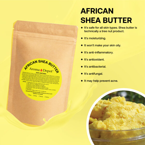 100% Pure African Shea Butter Yellow Raw. Buy 2, Get 1 Free
