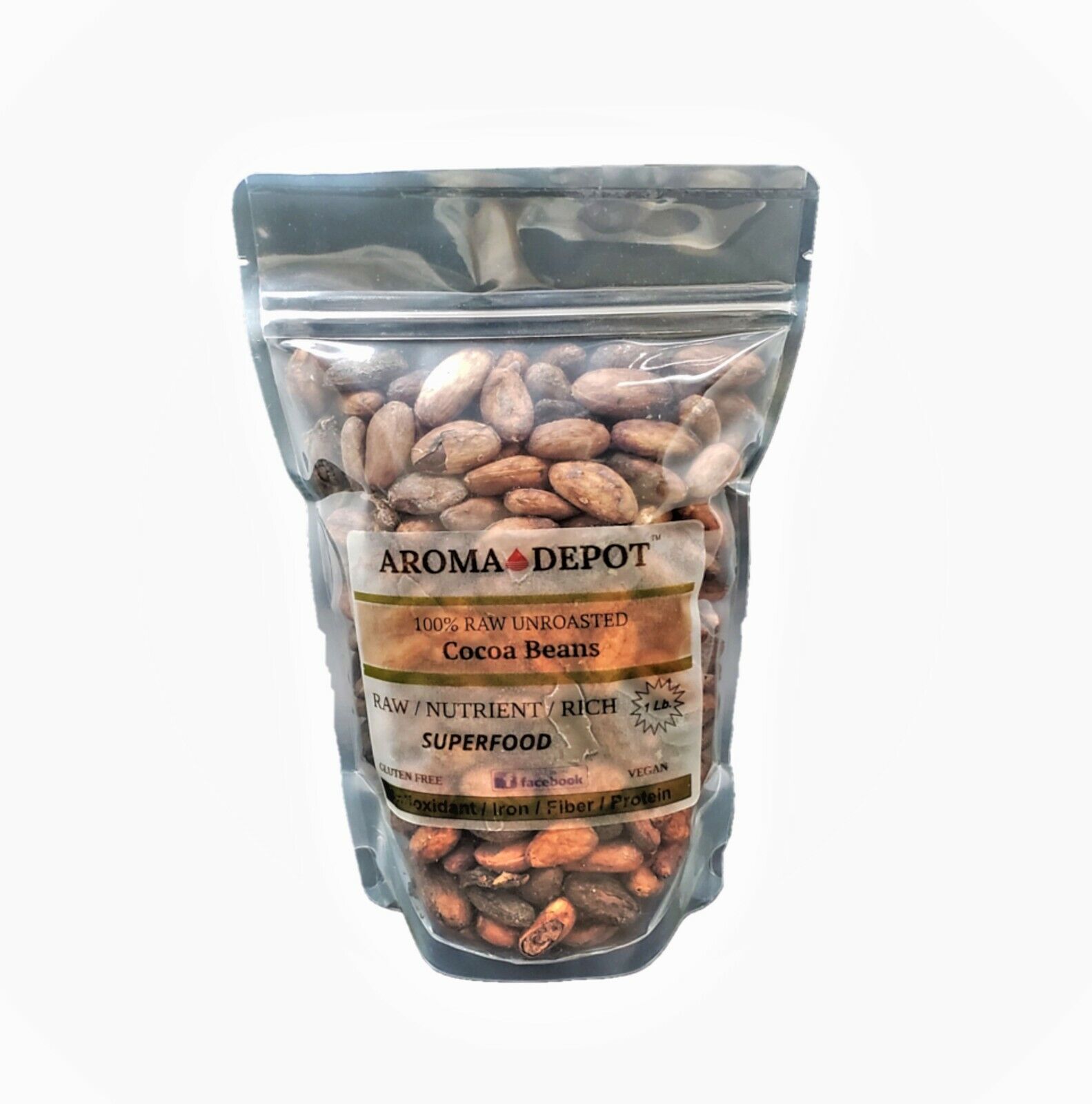 Cocoa Beans 1 lb. Raw Cacao Chocolate Arriba Nacional Bean - AROMA DEPOT