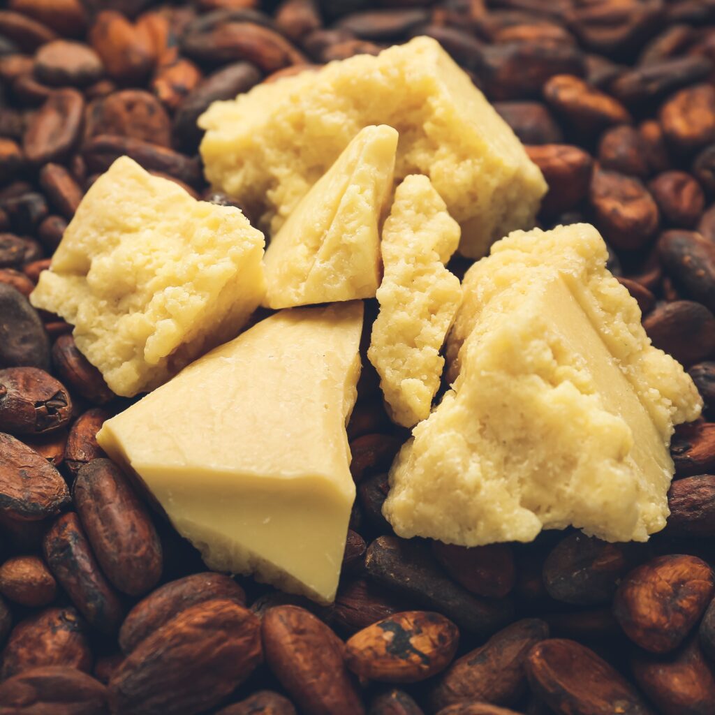 Natural Raw Cocoa Butter unrefined. It helps with Stretch Marks