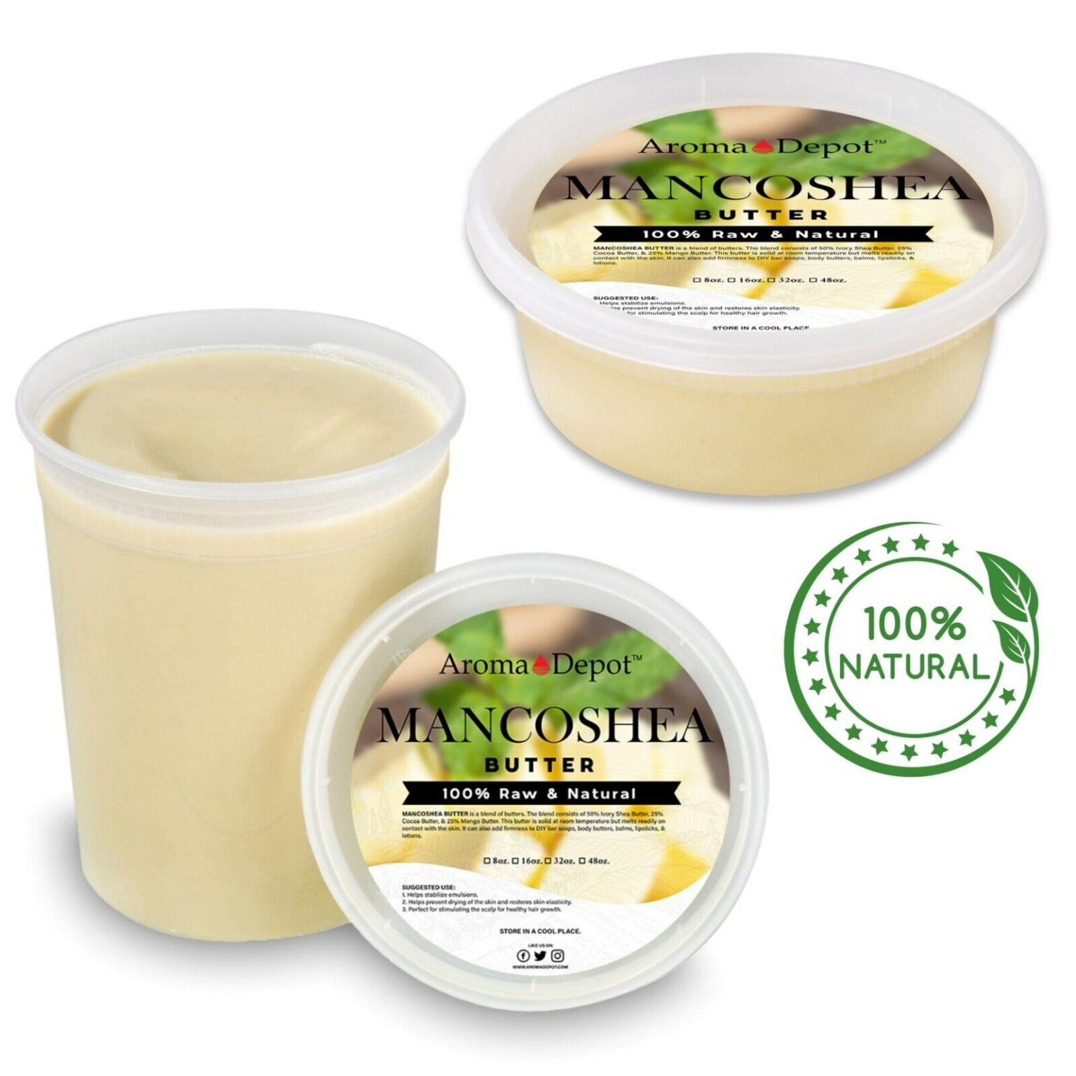 Raw African Shea Cocoa Mango Butter Blend Natural Cold Pressed
